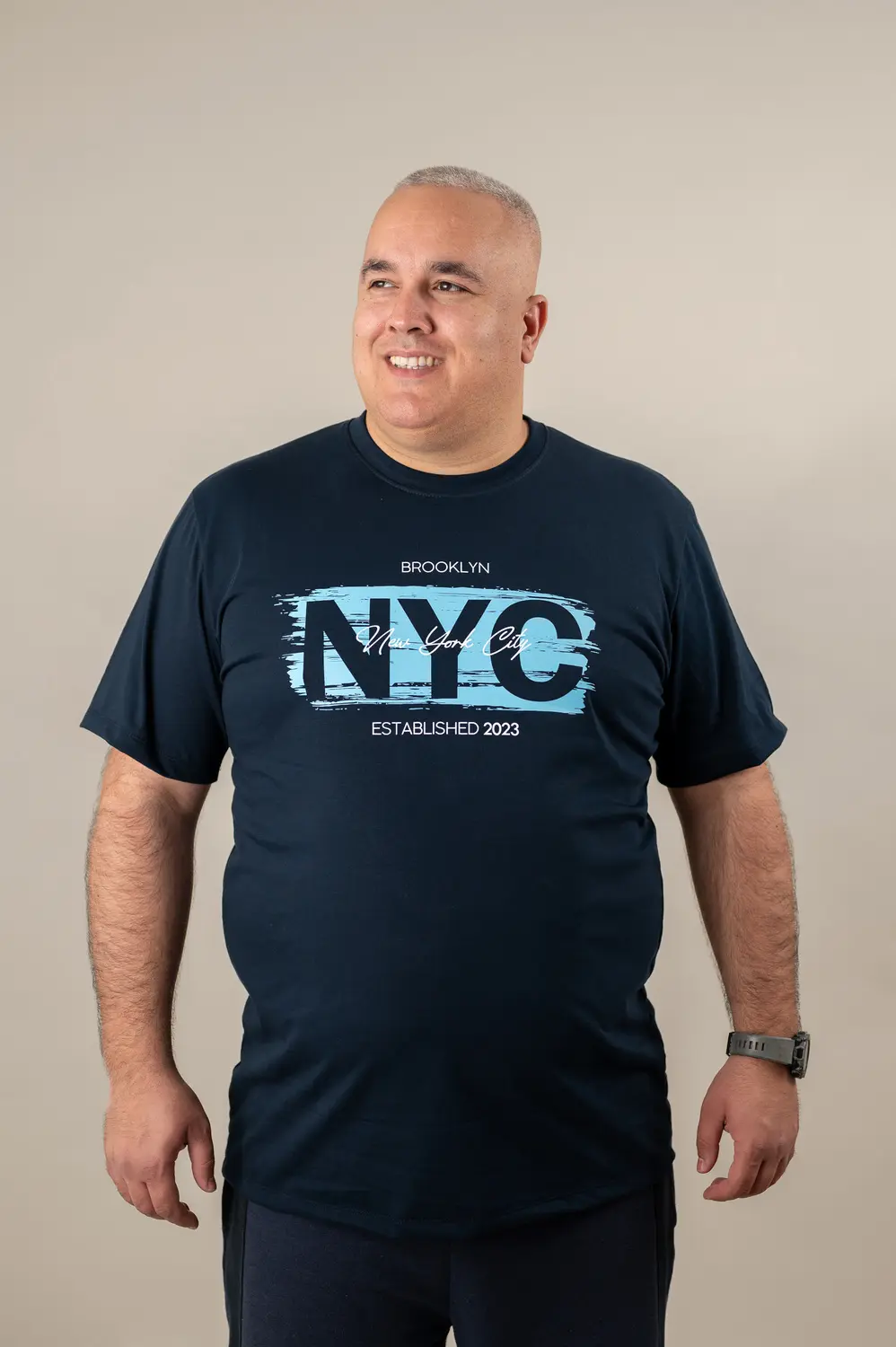 PANDA4U Muška pamučna majica NYC, Teget