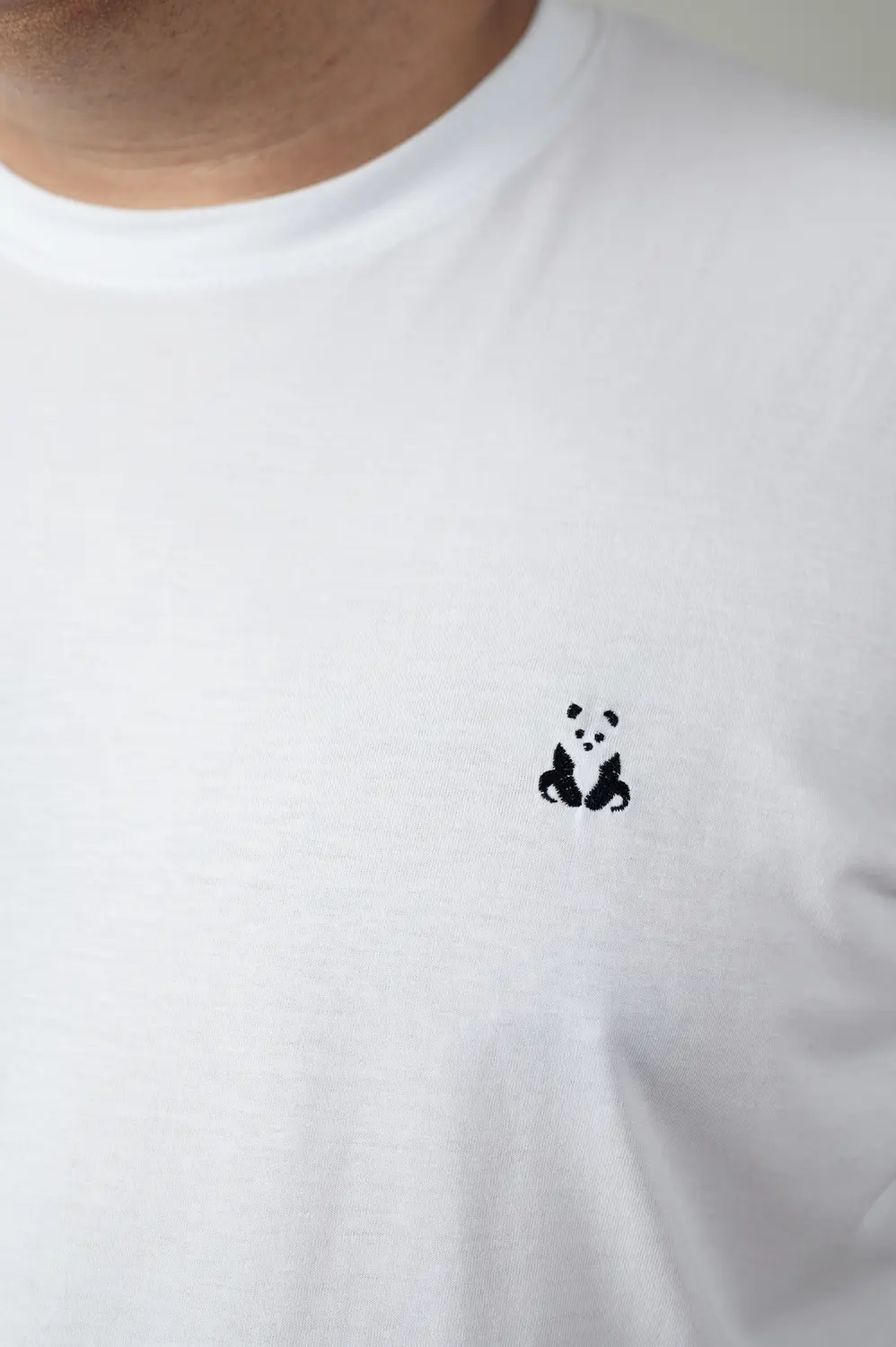 PANDA4U Muška pamučna majica VEZ, Bela
