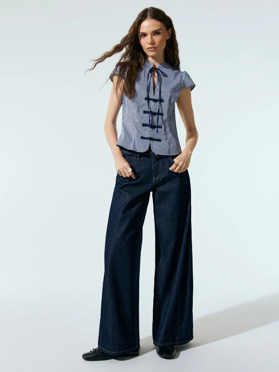 Farmerke wide leg sa niskim strukom