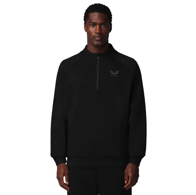 Castore Muški duks Cotton Fleece 1/4 Zip, Crni