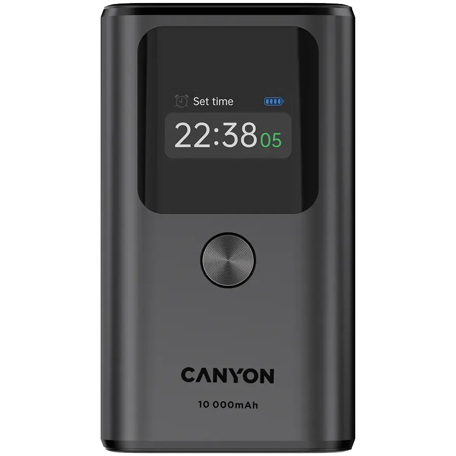 Canyon Power bank OnPower 130 TFT, 10000 mAh, PD30W, siva