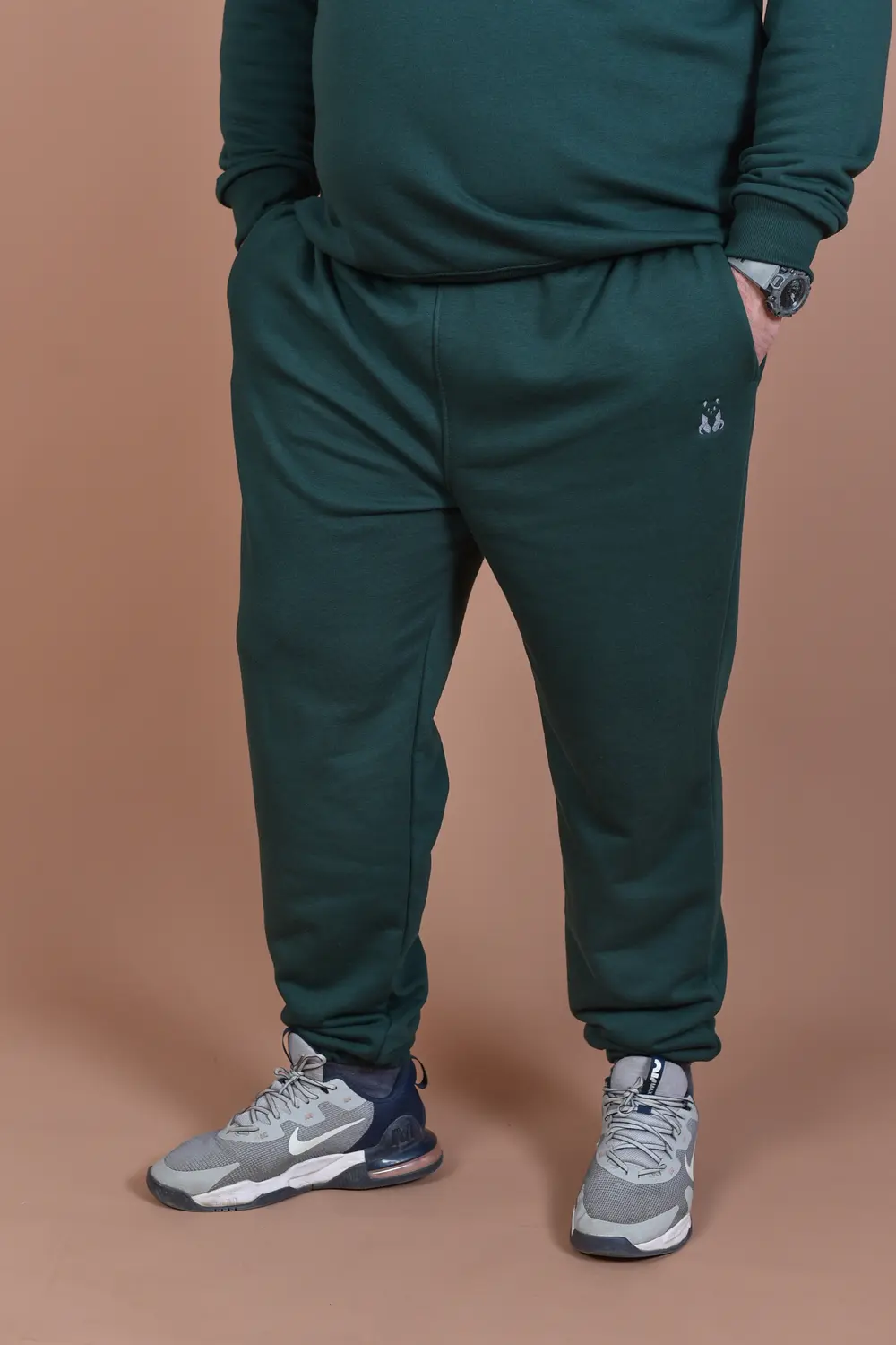 PANDA4U Muški donji deo trenerke sa gumom, Zeleni