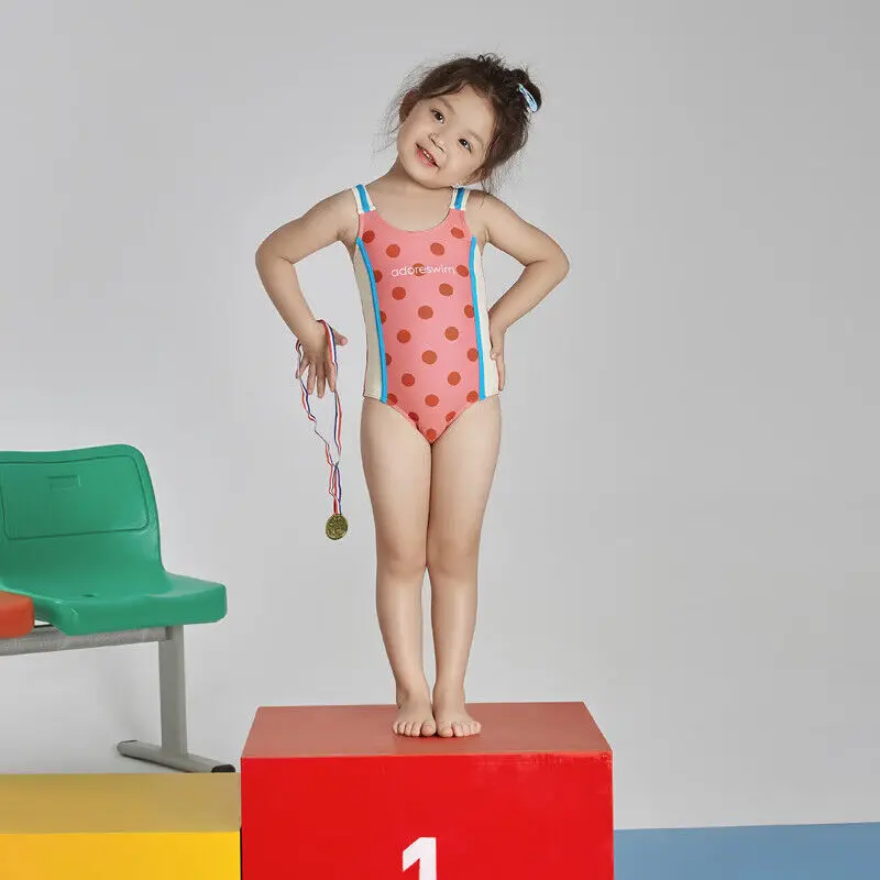 Adoreswim Jednodelni kupaći kostim za devojčice, Roze