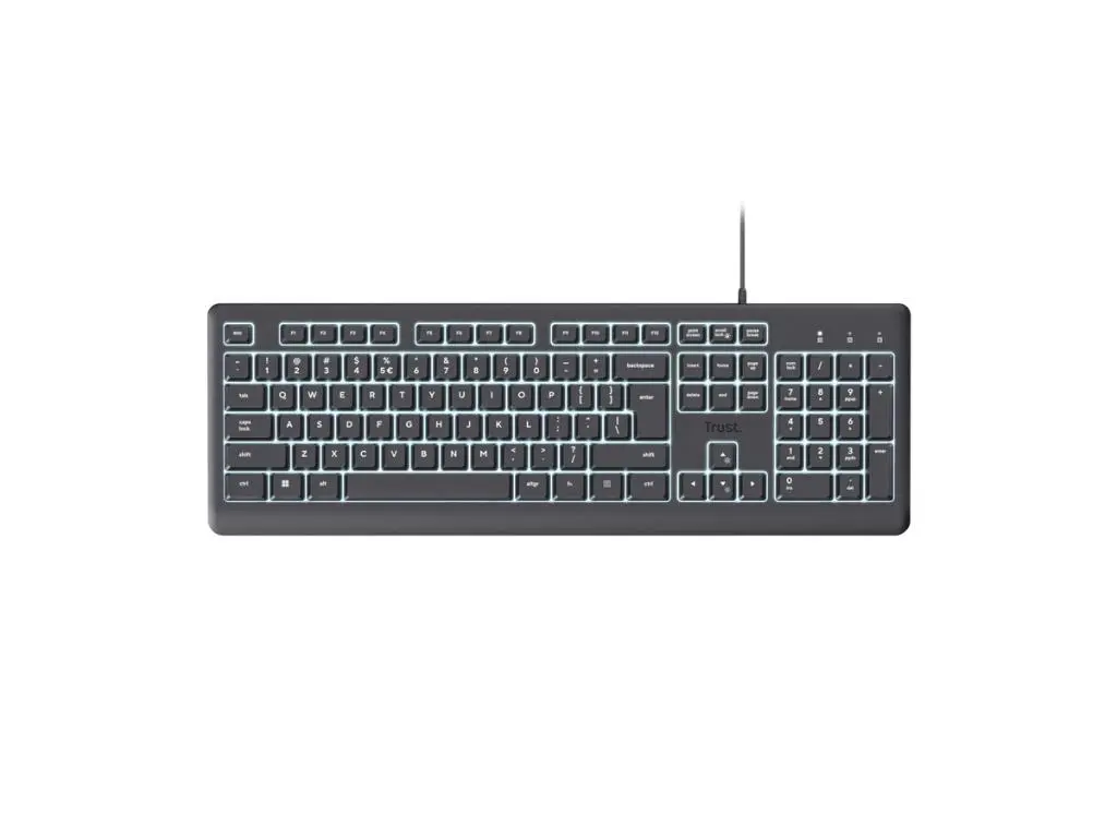 Trust tastatura Primo sa osvetljenjem, crna