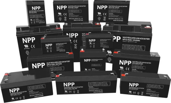 NPP NP12V-7Ah, AGM BATTERY, C20=7AH, T2, 151x65x94x100, 1,97KG, BLACK