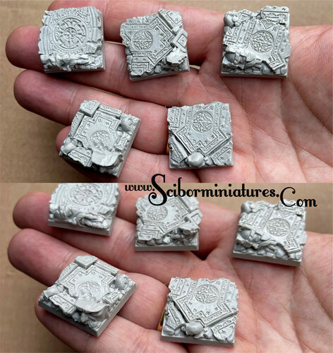NEW! Scibor Monstrous Miniatures BSDW0069 Dwarven 25 mm Square Bases (5 pcs)