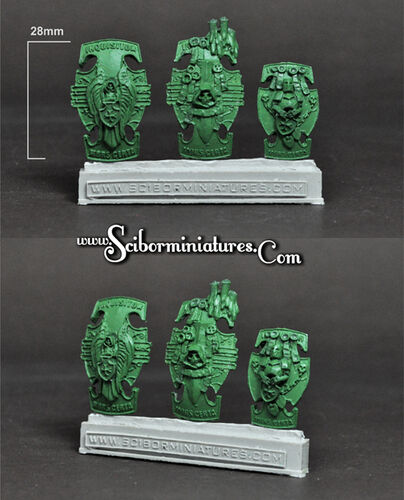 NEW! Scibor Monstrous Miniatures CPSH0251 Paladins Shields Set (3 pcs)