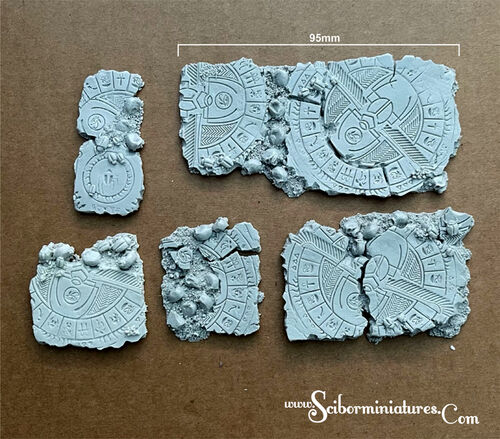 NEW! Scibor Monstrous Miniatures CPBK0252 Basing Kit Egyptian Plates Set 1 (5 pcs)