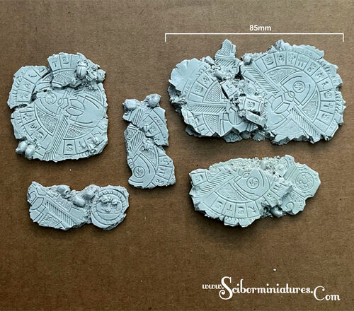 NEW! Scibor Monstrous Miniatures CPBK0253 Basing Kit Egyptian Plates Set 2 (5 pcs)