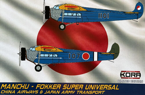 NEW! Kora Models KPK72220 Manchu - Fokker Super Universal China Airways & Japan Army