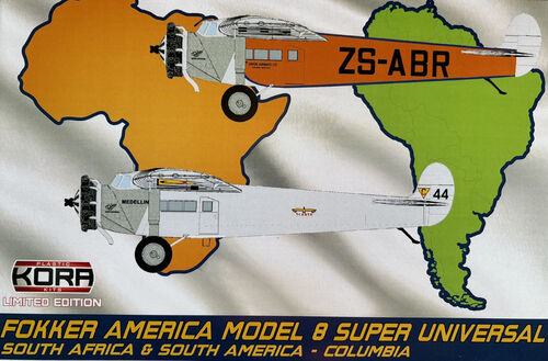 NEW! Kora Models KPK72222 Fokker America Model 8 Super Universal - South Africa & America (Columbia)