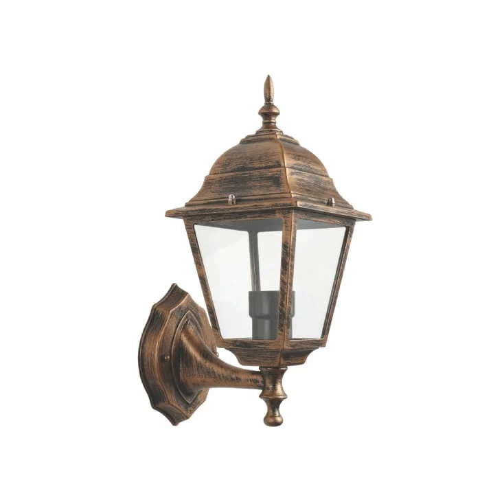 ARTE ILLUMINA kvadratna zidna baštenska svetiljka E27, IP44, bronza