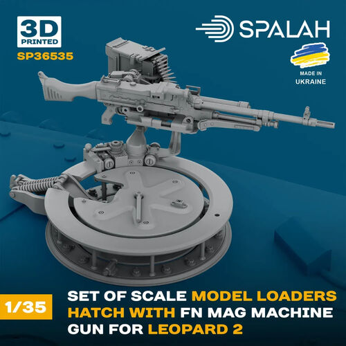 NEW! Spalah 36535 Leopard 2 - Loader Hatch with Machine Gun FN MAG (3D-Printed)