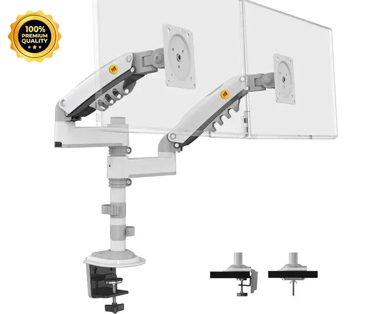 North Bayou Nosač za dva monitora H180, stoni, beli, 17-27"