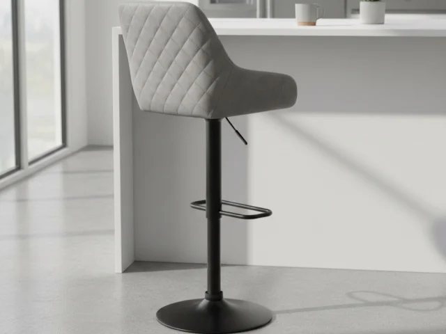 Barska stolica Glamur Svetlo siva/Crna metalna baza 620158, 480x510x890(1100)mm ( 776-045 )