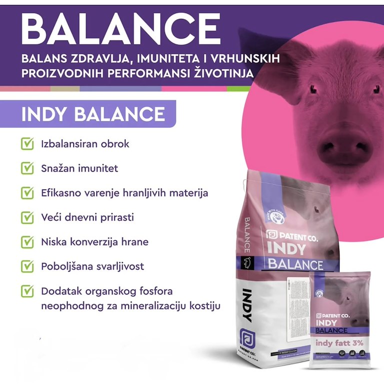 INDY FATT 3% vitaminsko‑nutritivni premiks za svinje u tovu