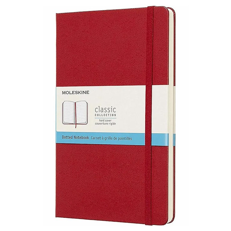 Notes 13x21cm XL MOLESKINE Sapphire red - hard (tačkice)