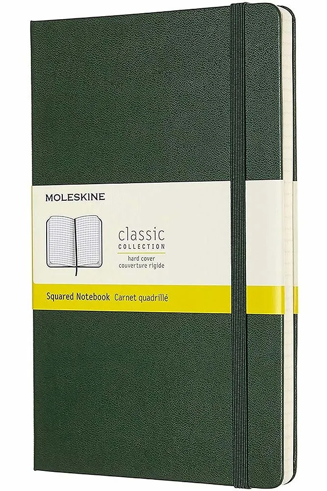 Notes 13 x 21 MOLESKINE Myrtle Green, tvrdi povez, na kvadratiće