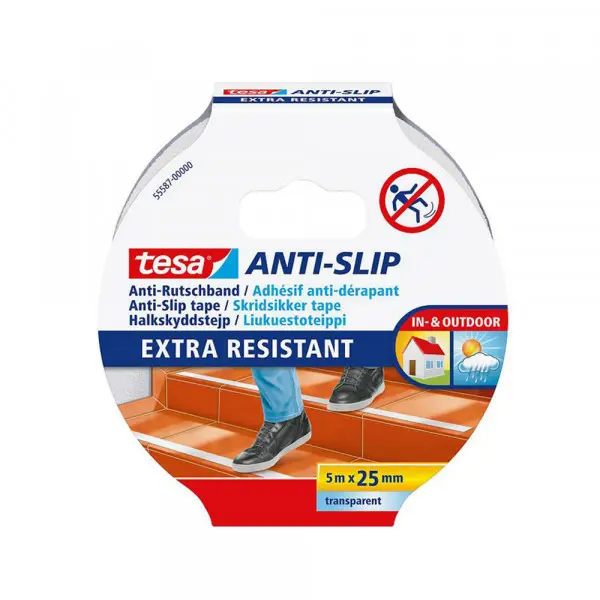 TESA Traka lepljiva antiklizna 25mm/5m prozirna