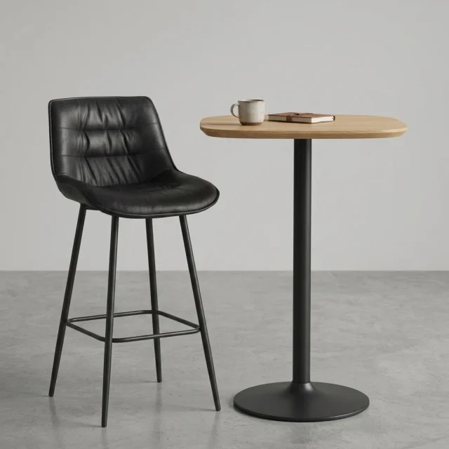 Barska stolica Valeta Crna/Noge crne mat ( 776-069 )