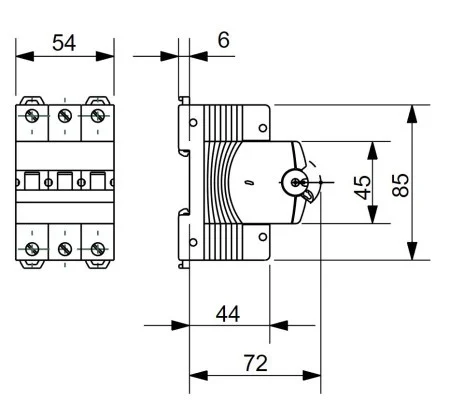 Gewiss 90MCB, Automatski osigurac MT60 3P 16A, B kriva, 6kA ( Gw92267 )