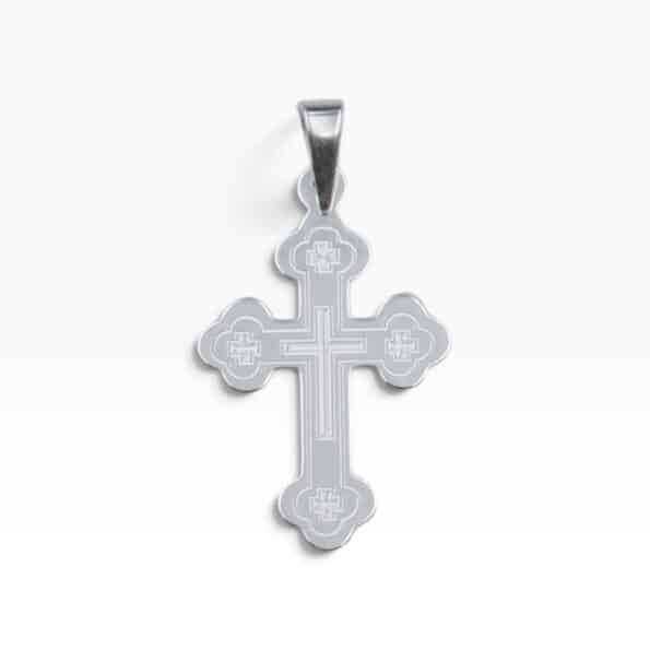 Srebrni privezak Pravoslavni krstić sa ornamentima 617