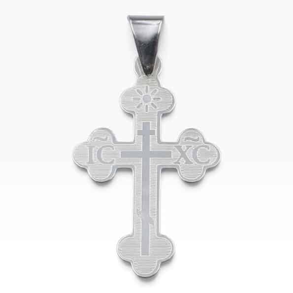 Srebrni privezak „Pravoslavni krst“ sa gravurom i IC XC monogramom 605