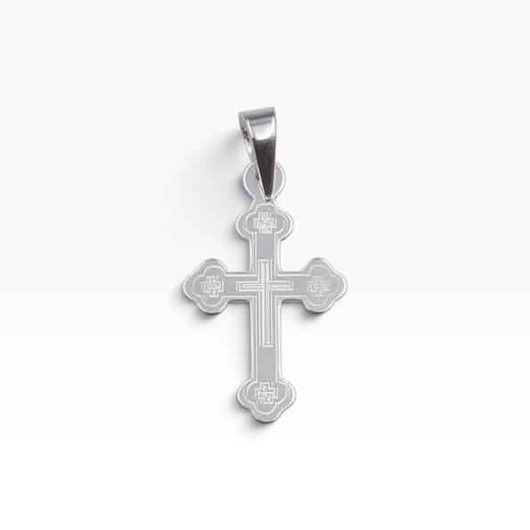 Srebrni privezak „Pravoslavni krstić“ sa ornamentima 604