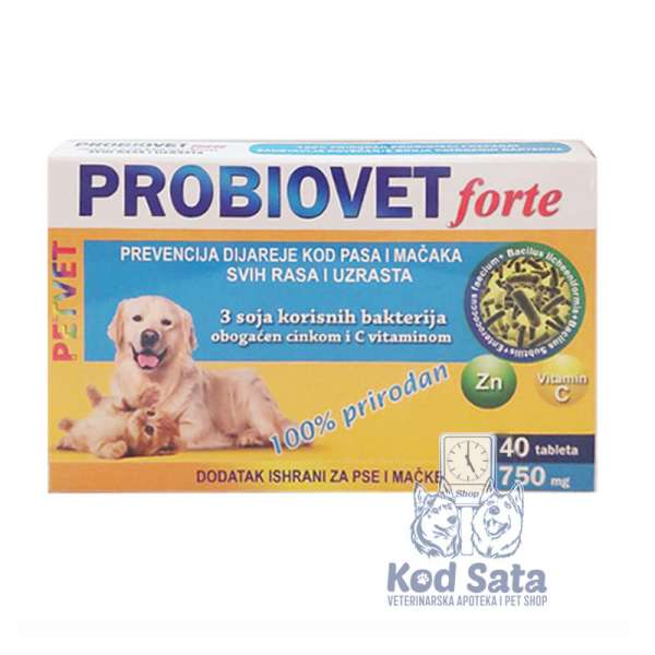 InterVet Pet ProbioVet Forte 40, Probiotik Za Pse i Mačke 40tblt.