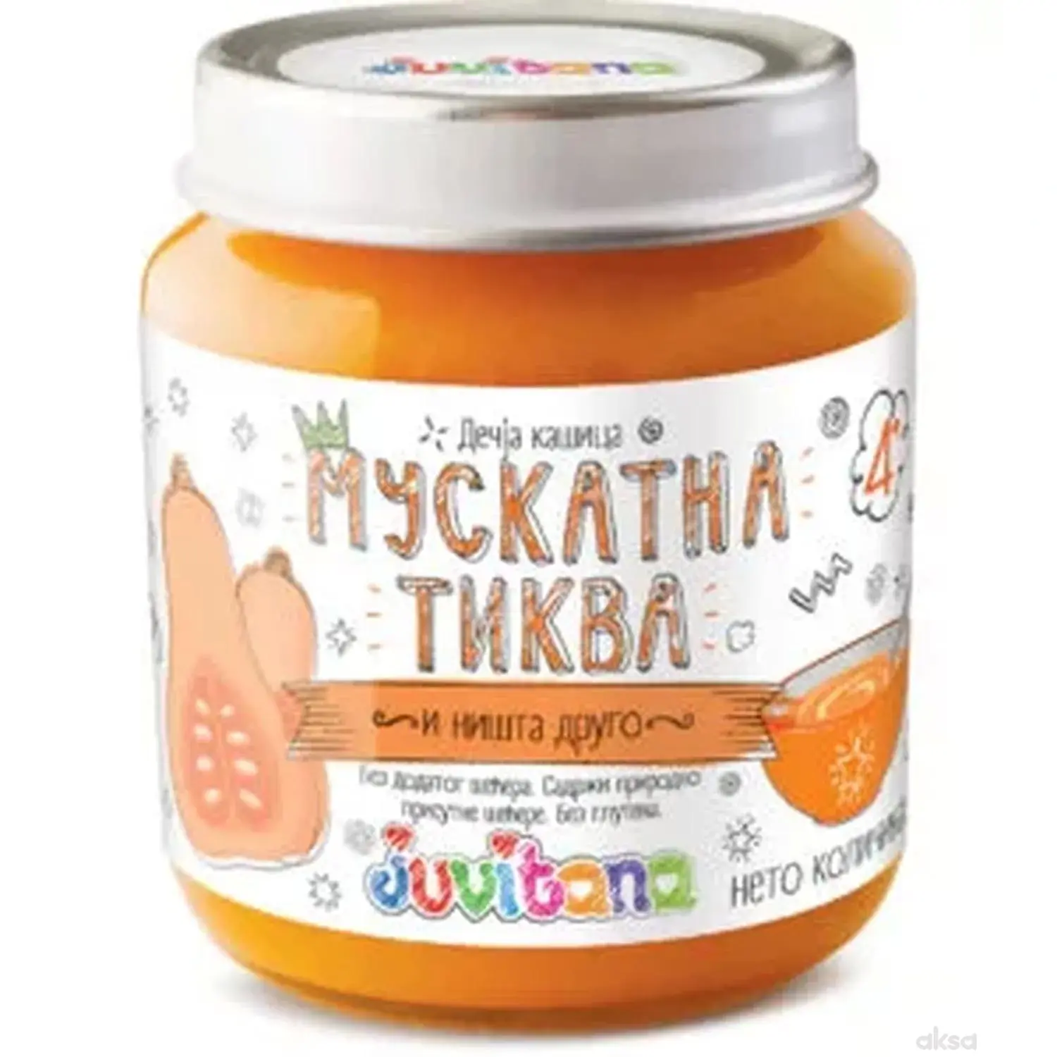 Juvitana Kašica za bebe od muskatne tikve 4M+, 128g