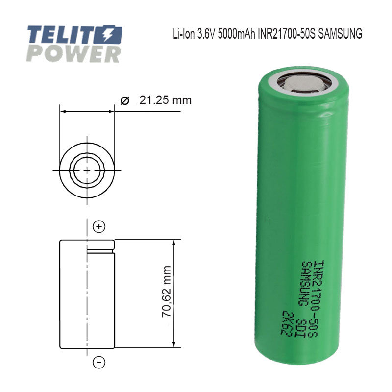 Samsung INR21700-50S Li-ion ćelija 3,6 V 5000 mAh