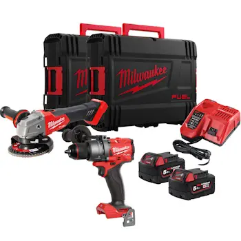 Milwaukee set aku alata 2 dela FPD3 + FSAG125X u čvrstoj kutiji (2x 5.0Ah baterija + punjač) 4933492516