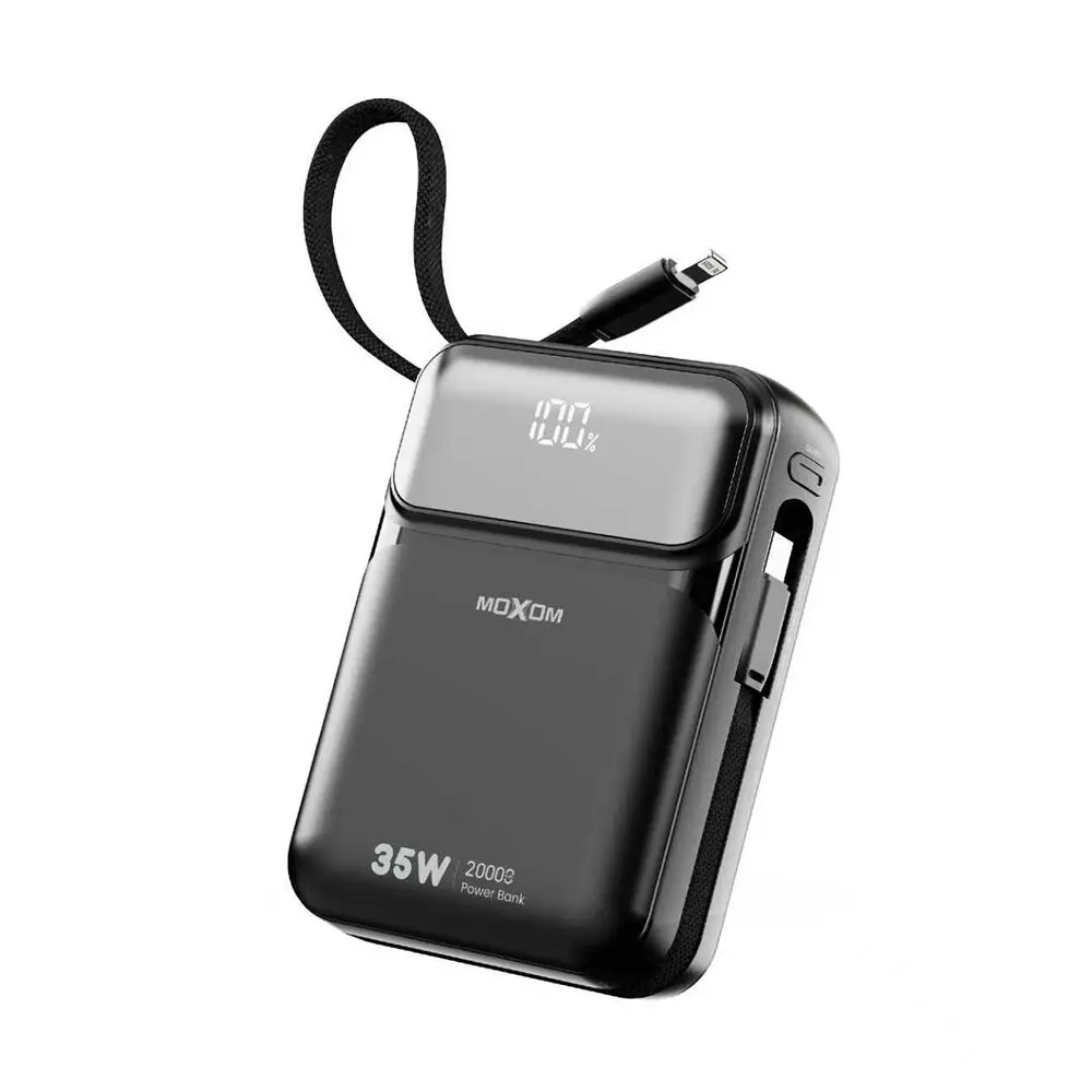 Moxom Power Bank, 35 W, 20000 mAh, Crni