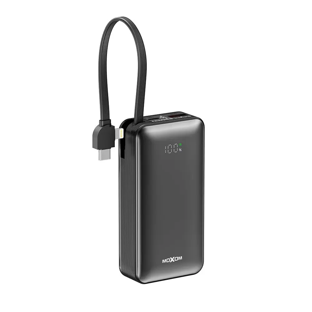 Moxom Power Bank, 22.5 W, 10000 mAh, Crni