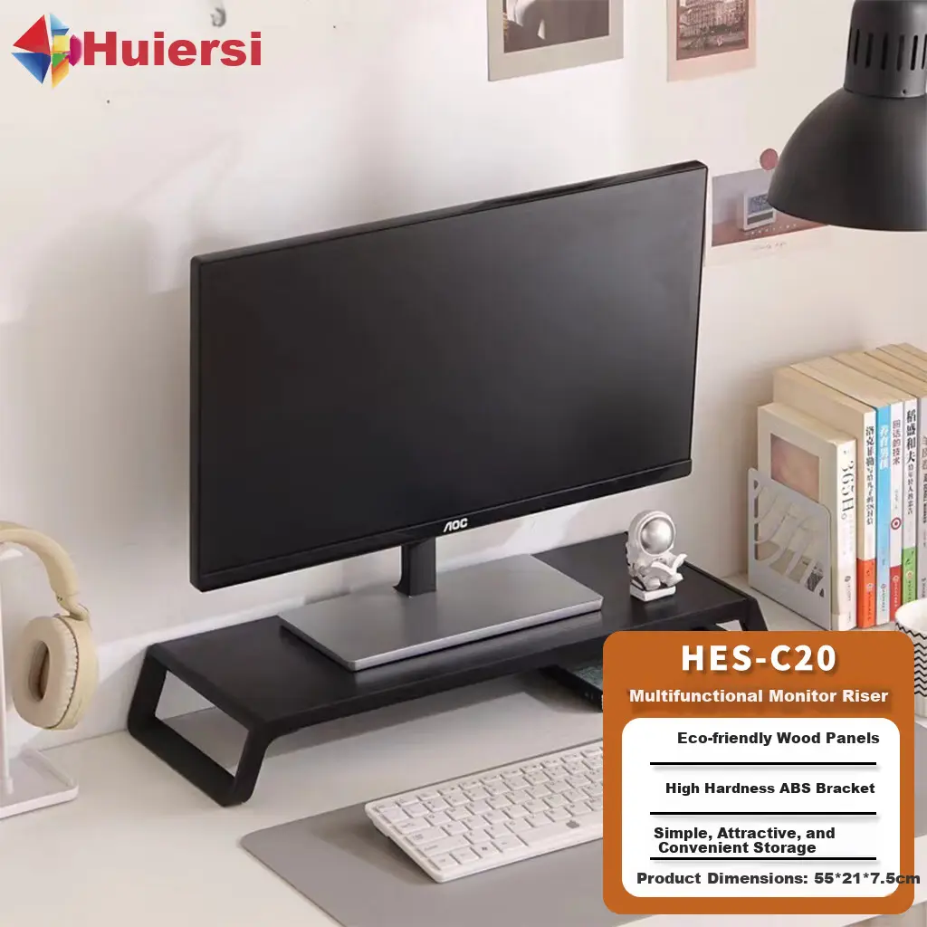 Huiersi Postolje za monitor, 55x21x7.5 cm, Crnol