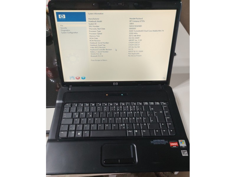 Laptop HP 6735s sa 3 Gb RAM