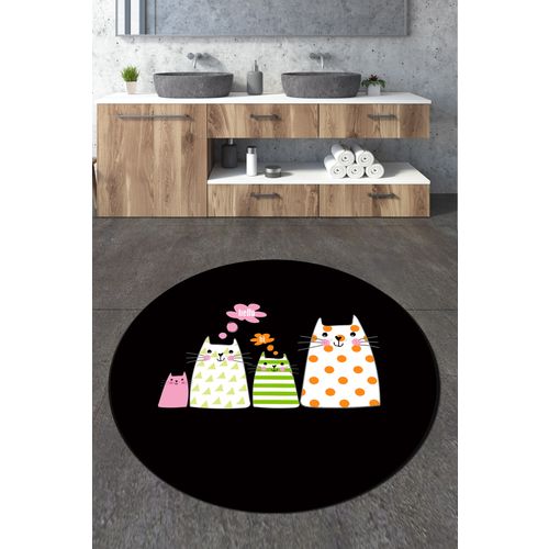 Šareni Kružni Kupatilski Tepih Four Cats Circle Djt 100