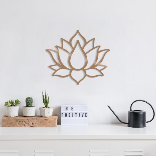 Wallity Lotus Flower 1 - Ukrasni Metalni Zidni Aksesoar u Boji Bakra