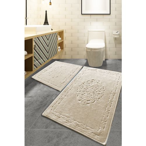 Elite - Set Tepiha za Kupatilo u Višebojnoj Mink (2 Komada)