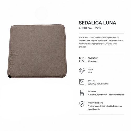 Sedalica LUNA 40x40 - Mink