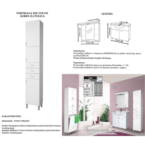 Ceramica Lux DM vertikala 35x190 korpa