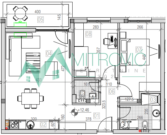 Trosoban stan na prodaju, Sremska Kamenica, Novi Sad, 69m², 207.540 €