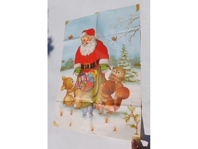 Jako retki ex Yu Novogodišnji plakat Deda Mraz