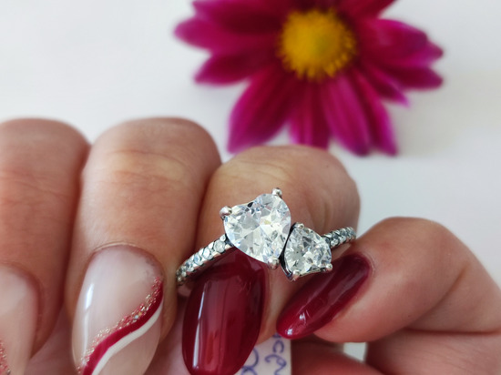 Nov Pandora prsten sa dva srca 925 18,5mm