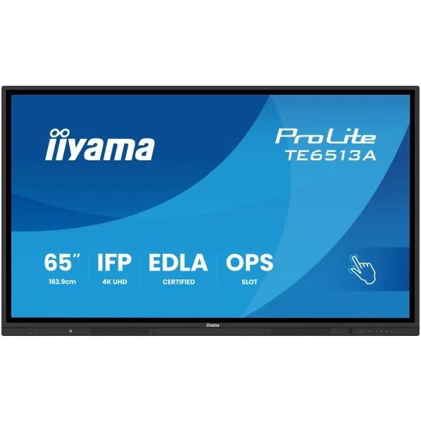 IIYAMA Interaktivni ekran 65" TE6513A-B3AG IPS 3840x2160/Android 14/8ms/HDMI/DP
