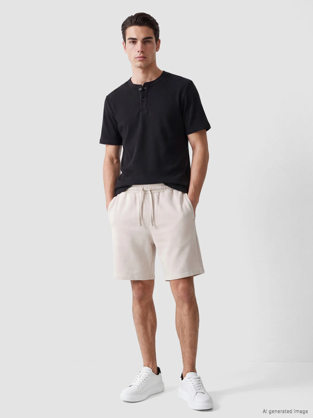 LCWAIKIKI Classic Muška Teksturisana Henley Majica