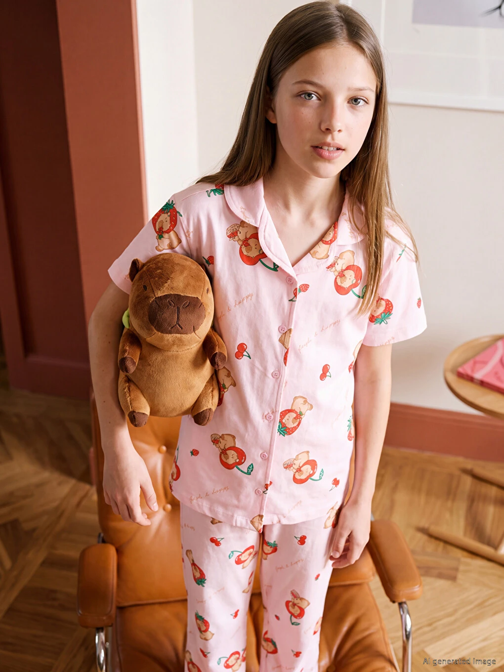 LCW Kids Pidžama Komplet Sa Klasičnom Kragnom, Štampan, Za Devojčice