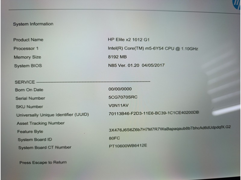HP Elite x2 (Bang & Olufsen) ispravan