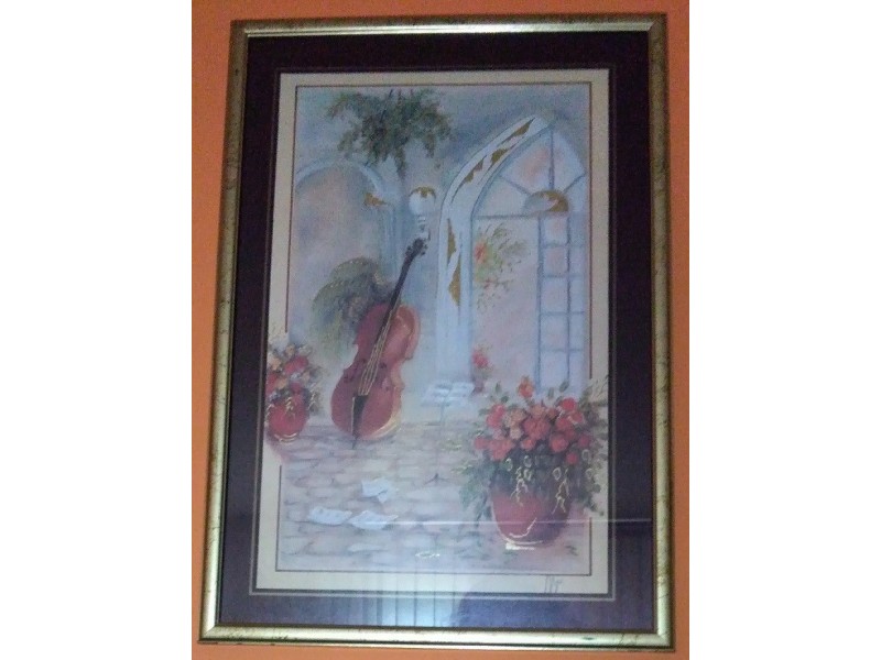 Reprodukcija Violina 49cm x 34cm očuvana nema oštećenja