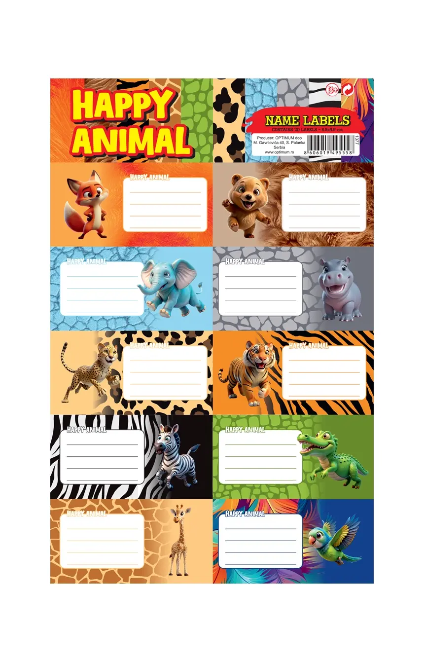 NALEPNICE ZA SVESKE TRENDY-Animals 1/20